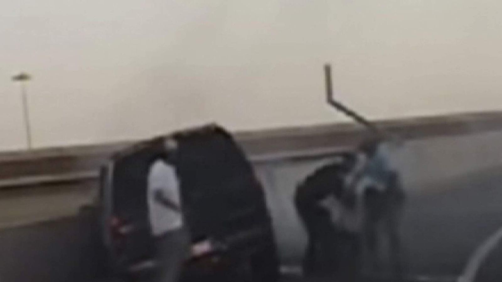 Motorist Dragged Clear Of Burning Vehicle | US News | Sky News