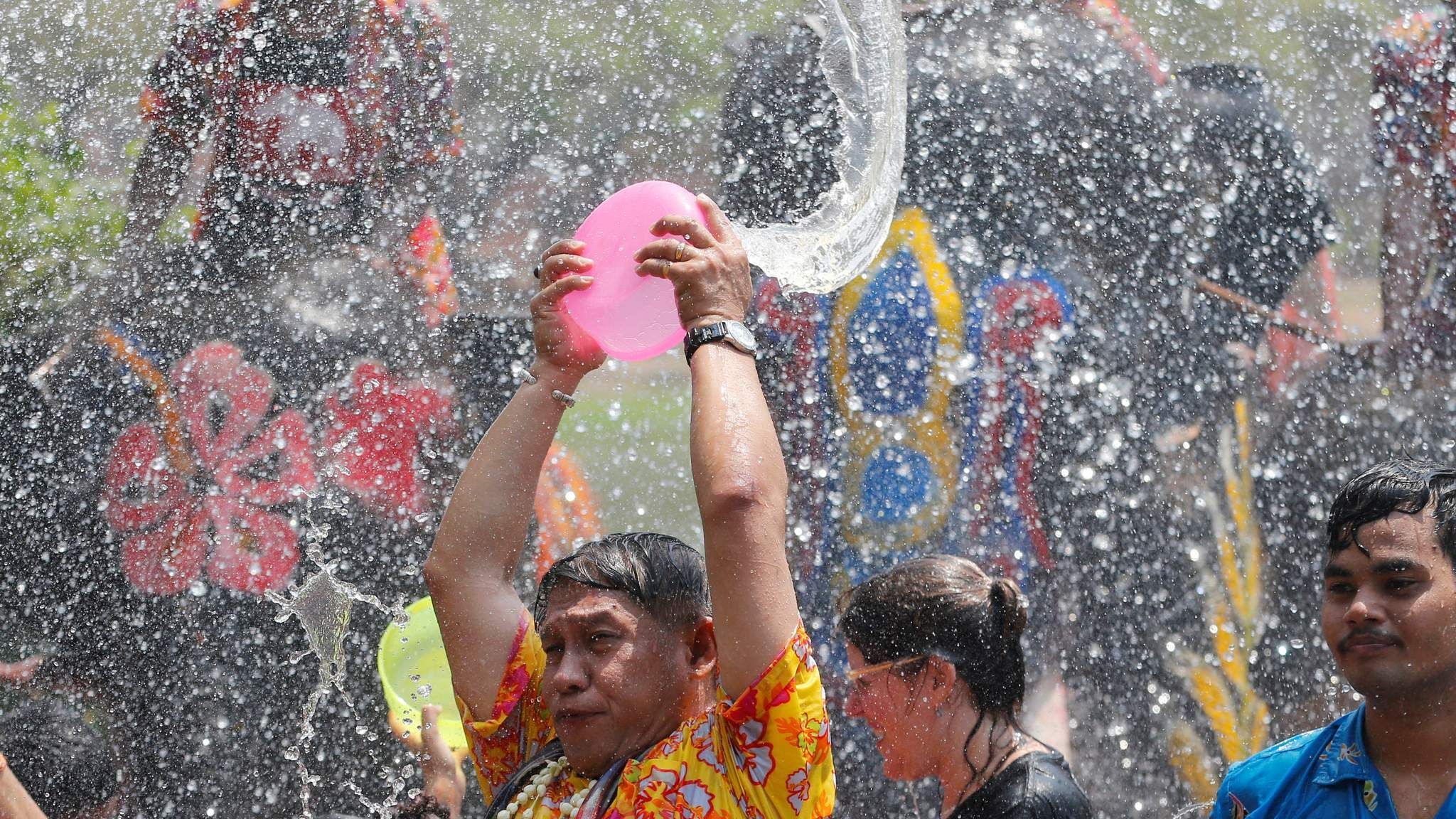 Thai Water Festivals Continue Despite Drought | World News | Sky News