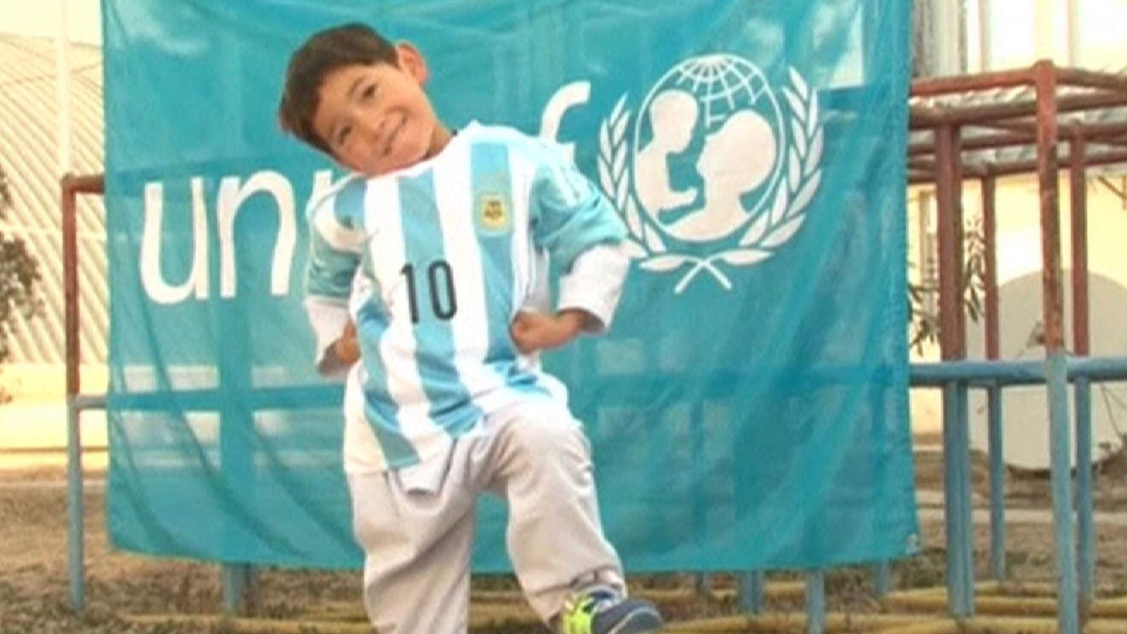 Young Messi Fan Forced To Leave Afghanistan | World News | Sky News