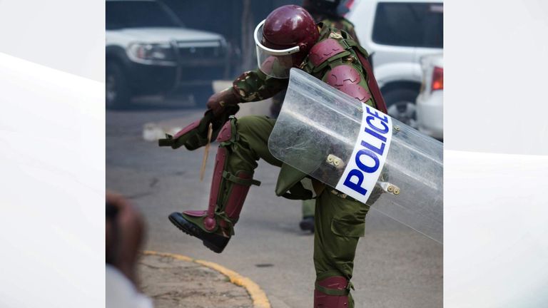 Kenya Police Beating Of Protester Investigated | World News | Sky News