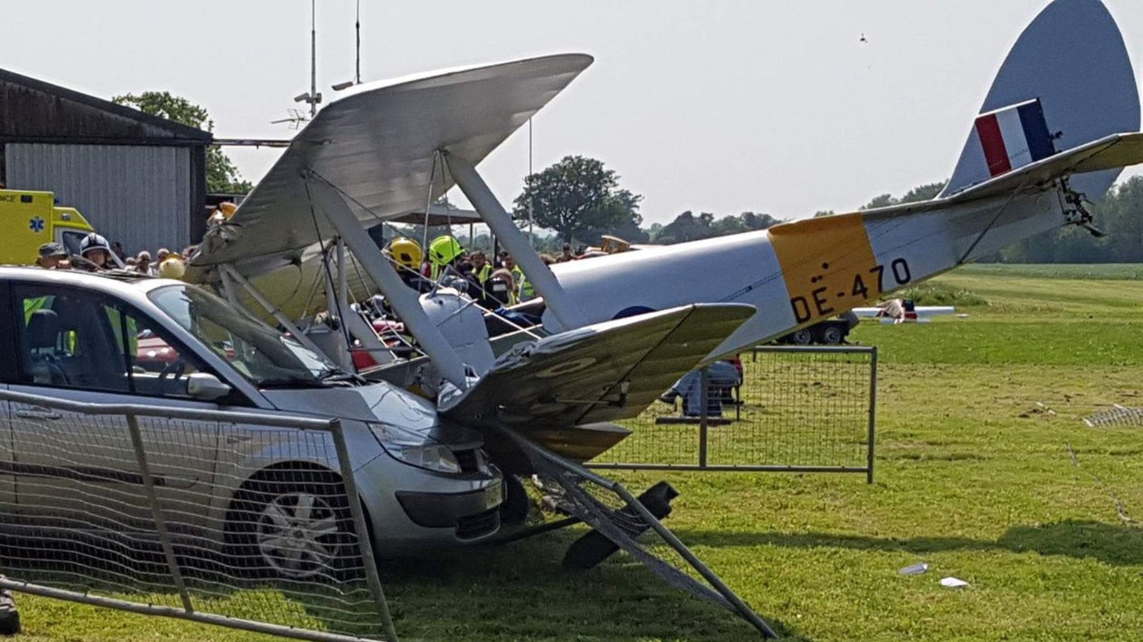 Woman Hurt After Plane Hits Cars At Airfield | UK News | Sky News