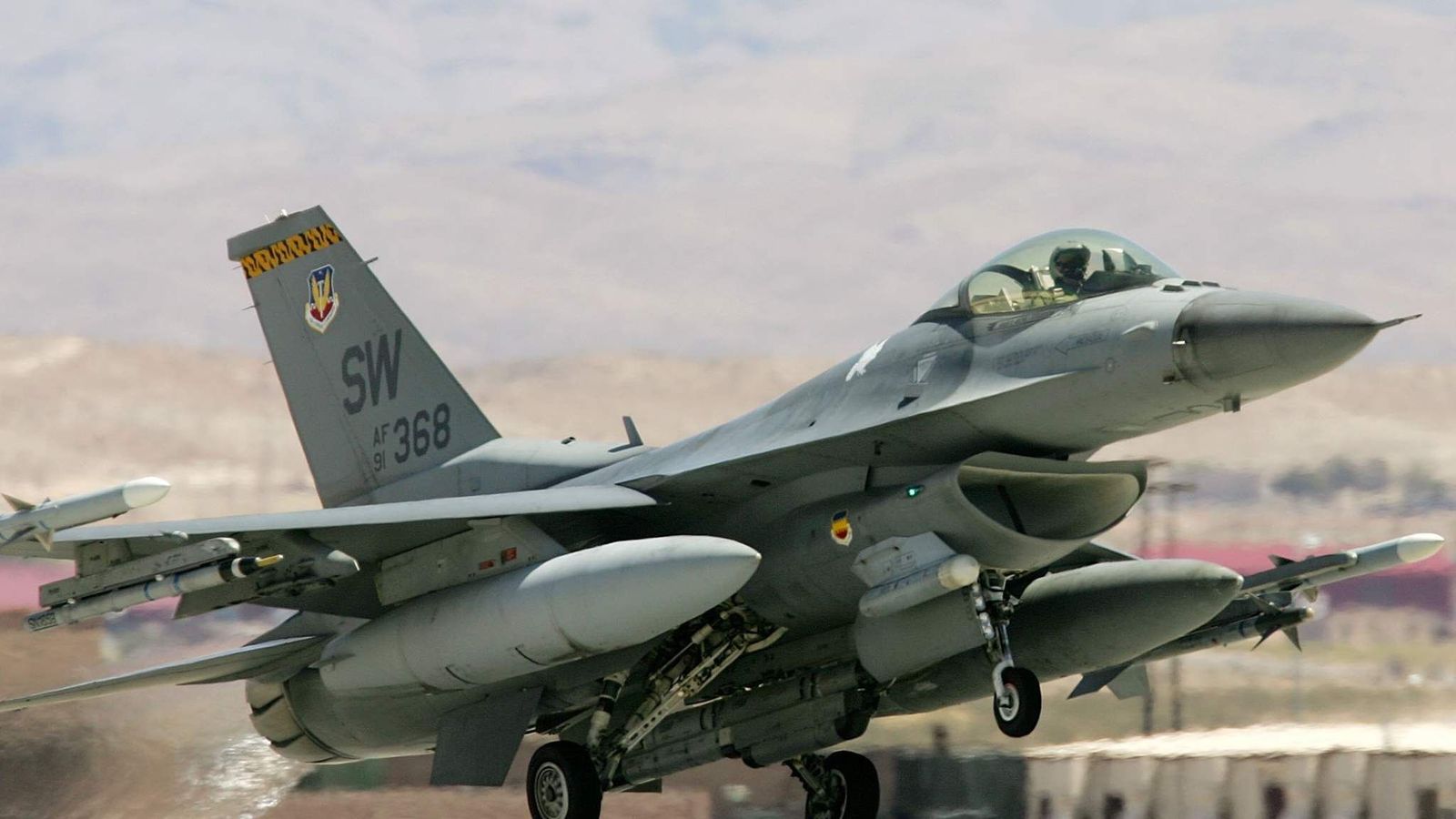 US F-16 Pilots Eject After Midair Collision | US News | Sky News