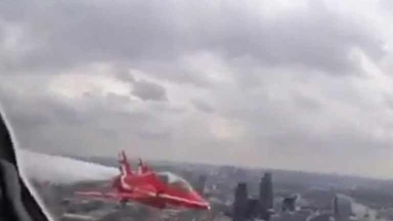 Cockpit View Of Red Arrows Flypast | Scoop News | Sky News