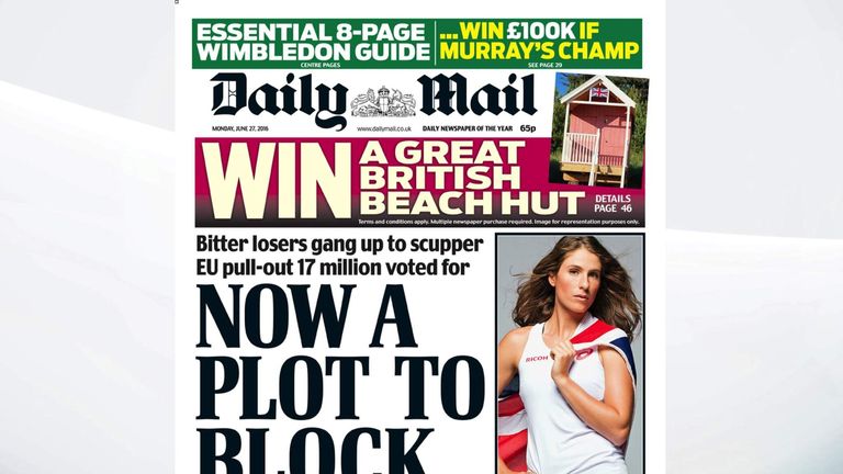 Monday's National Newspaper Front Pages | UK News | Sky News