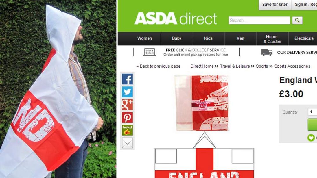 Asda's England Flag 'Looks Like KKK Costume'
