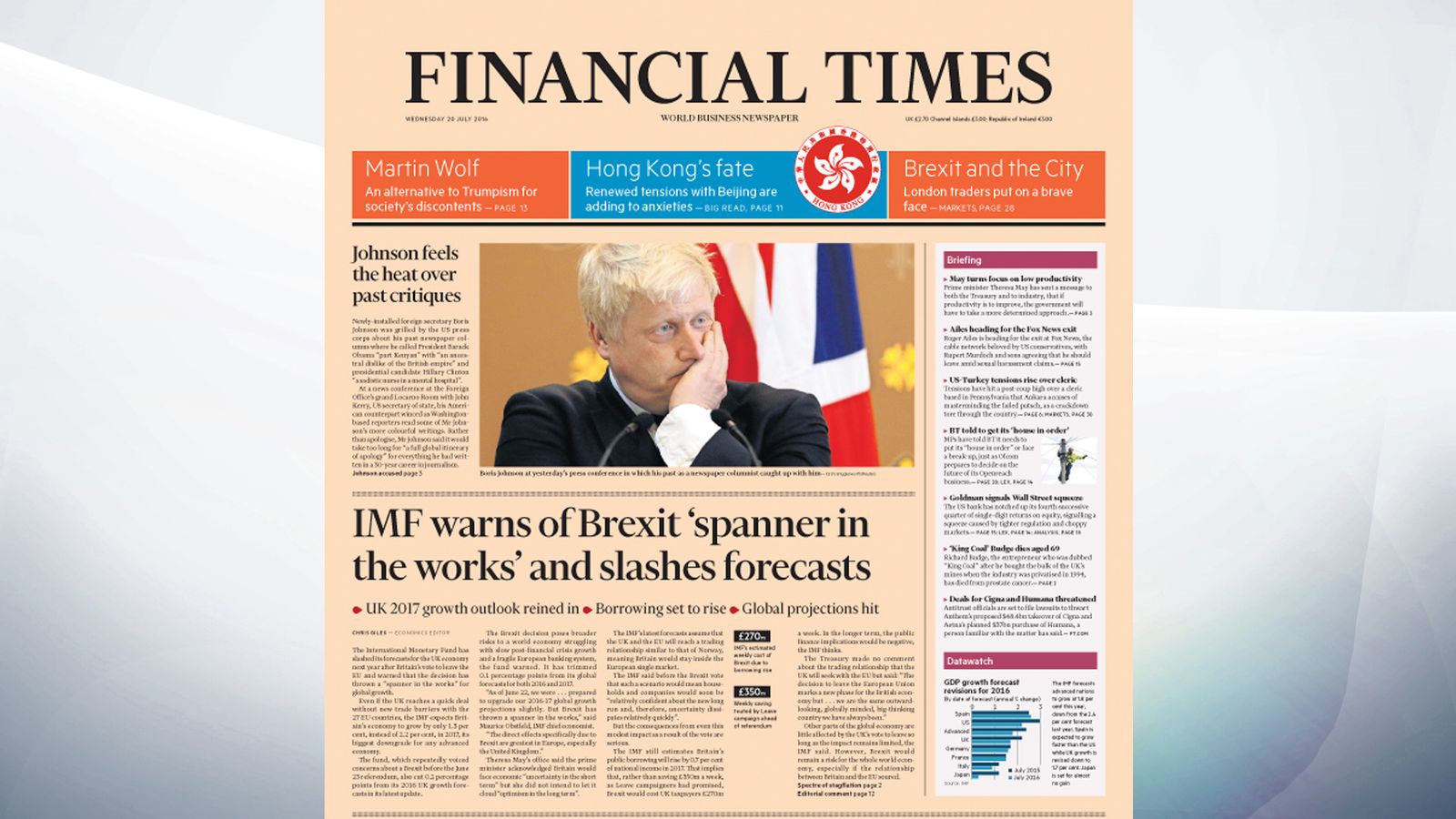Wednesday's Newspaper Front Pages | UK News | Sky News