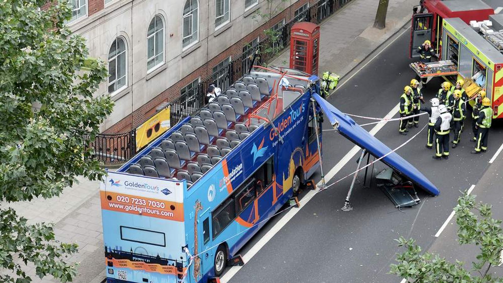 Four Hurt After Tourist Bus Roof Ripped Off | UK News | Sky News