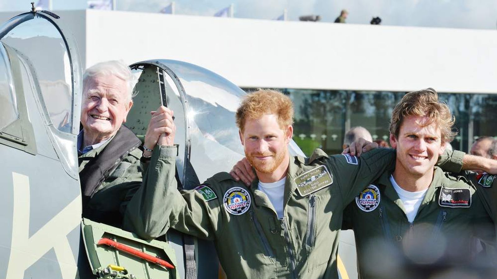 Harry Gives Up Spitfire Seat To RAF Hero | UK News | Sky News