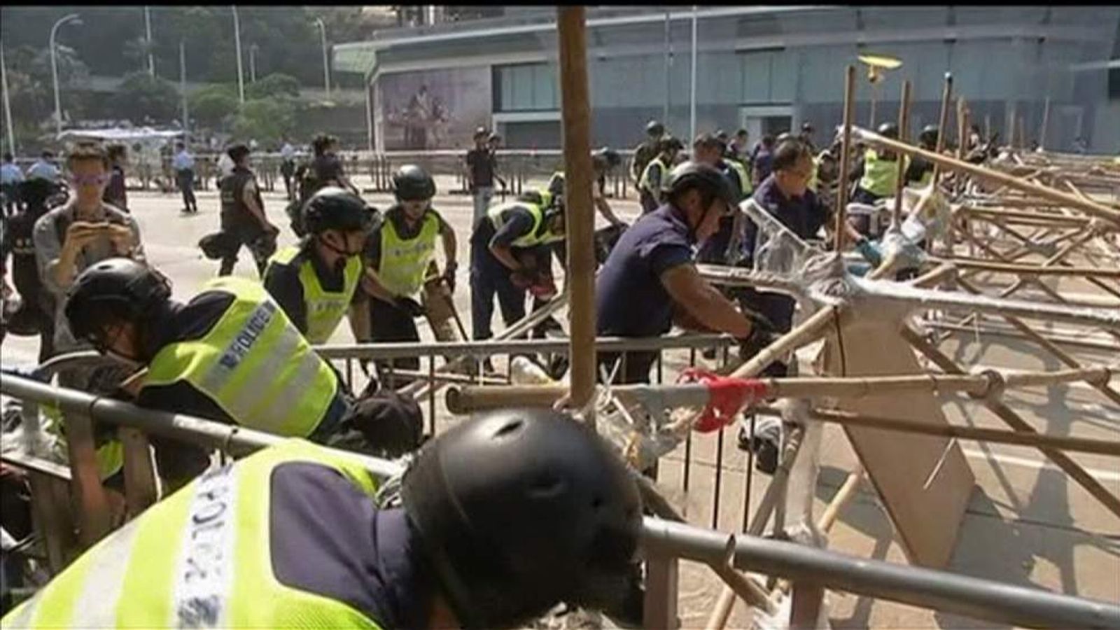 HK Protest Barriers Dismantled | Scoop News | Sky News