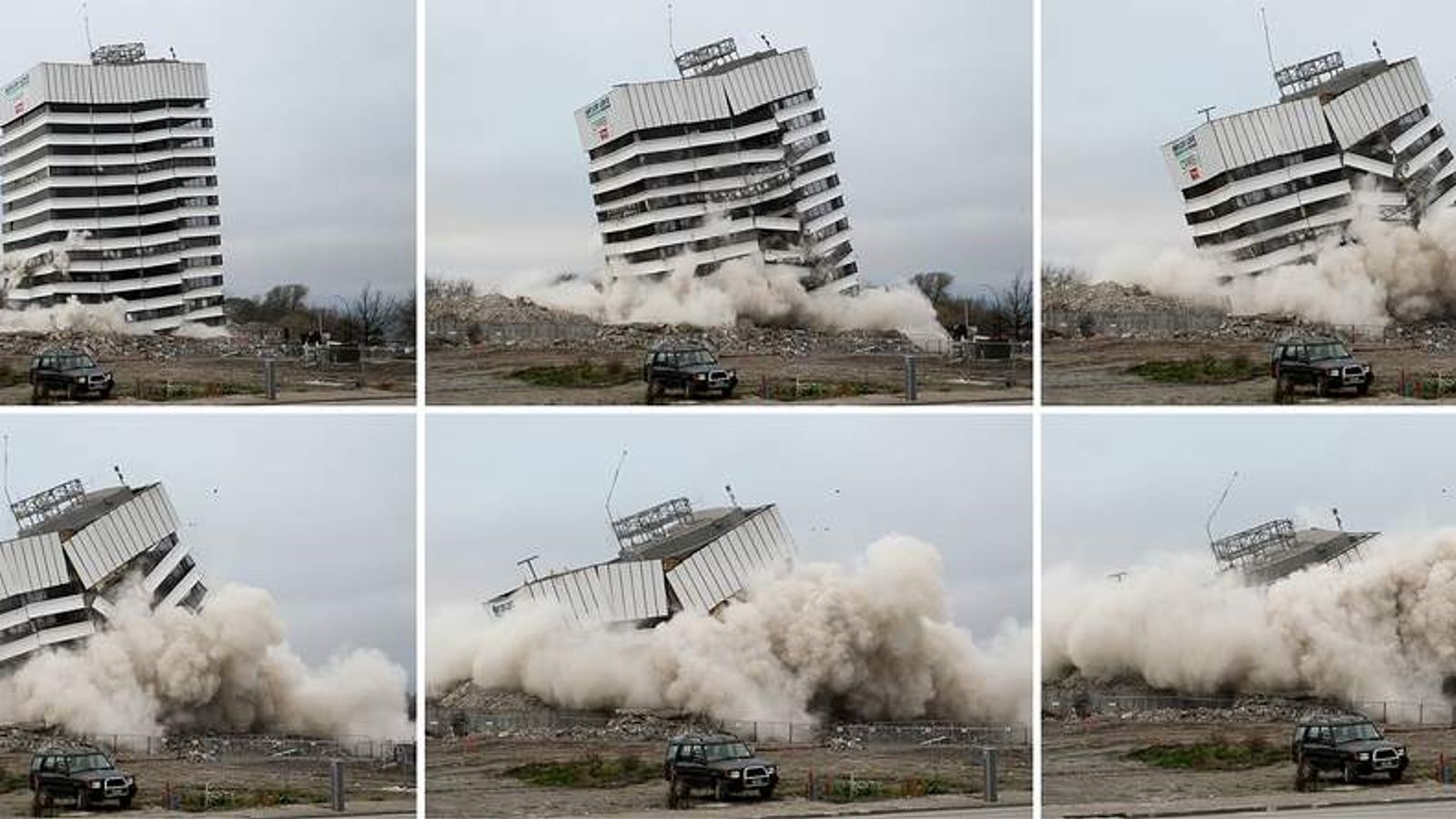 Quake-Hit Tower Block Tumbles To The Ground | World News | Sky News