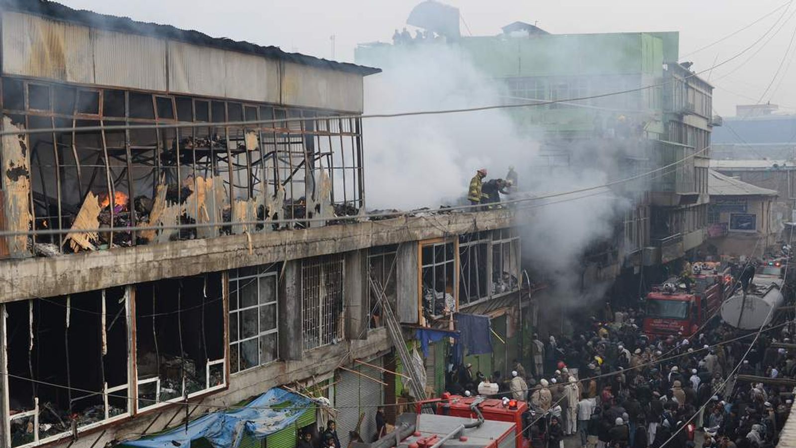 Kabul Fire Rips Through Cloth Market | World News | Sky News