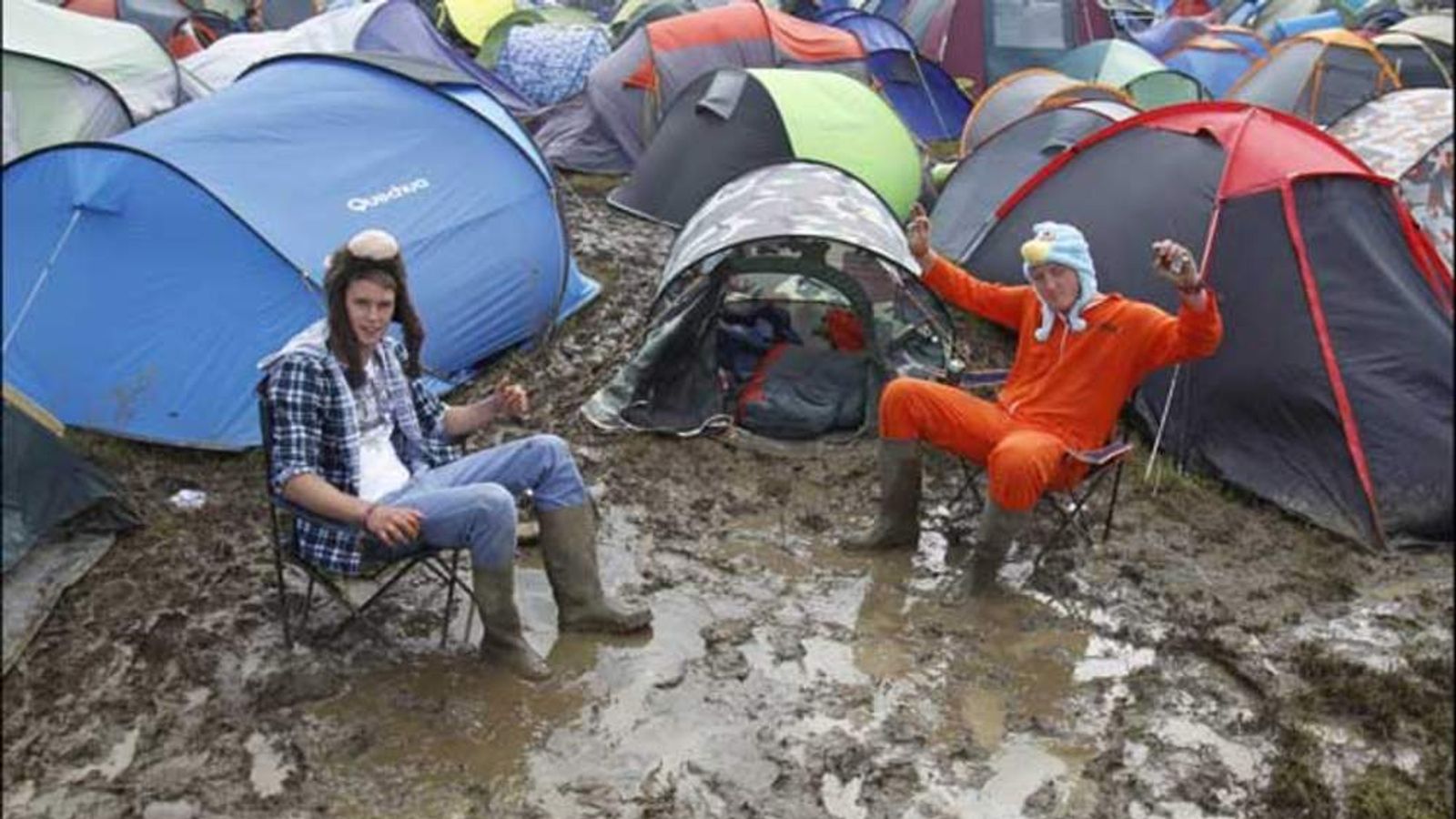 Rain And Mud Causes Music Festival Chaos | UK News | Sky News
