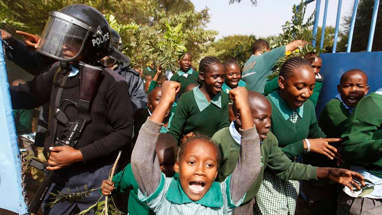Children Teargassed After Playground Protest | World News | Sky News