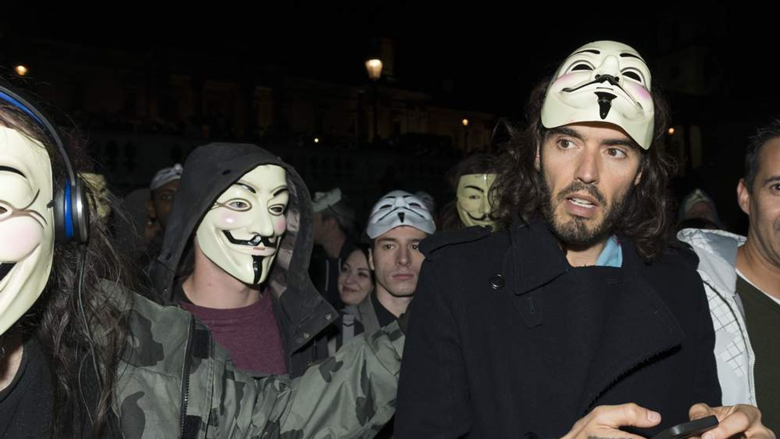 Anonymous Protest: Russell Brand Joins March | UK News | Sky News
