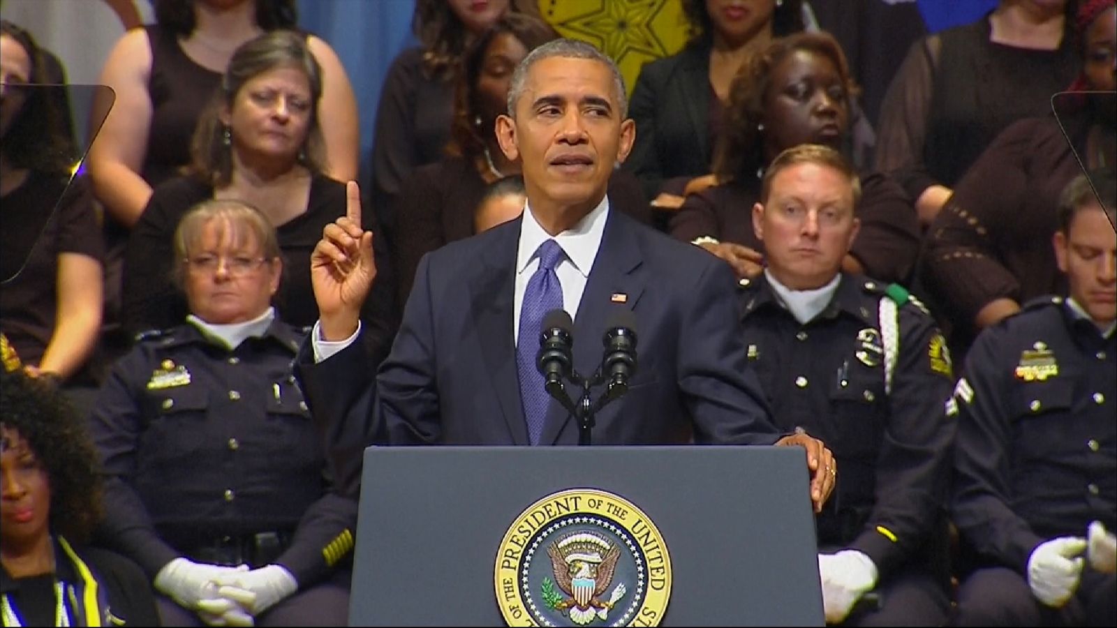 Obama: Police Show Restraint When Bullets Fly | US News | Sky News