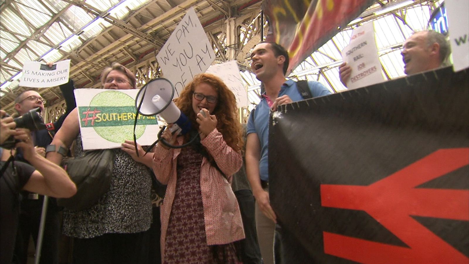 Frustrated Commuters Protest Over Rail Cuts | UK News | Sky News