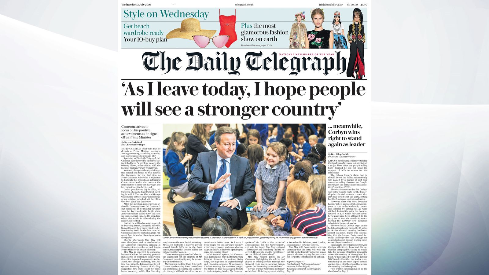 Wednesday's National Newspaper Front Pages | UK News | Sky News