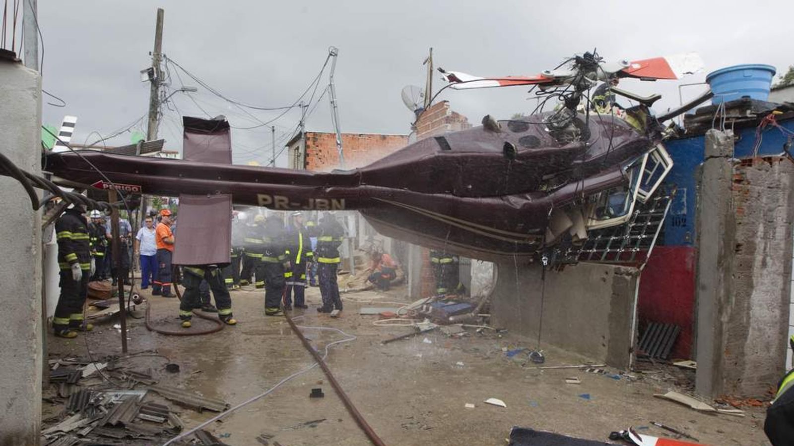 Sao Paulo Helicopter Crash: Pilot Killed | World News | Sky News
