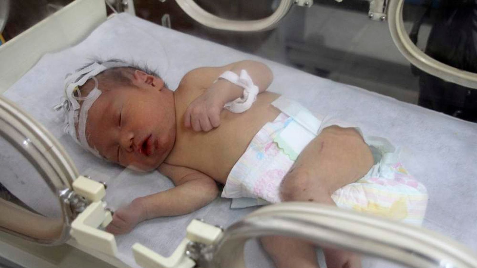Toilet Pipe Baby Goes Home With Grandparents | World News | Sky News