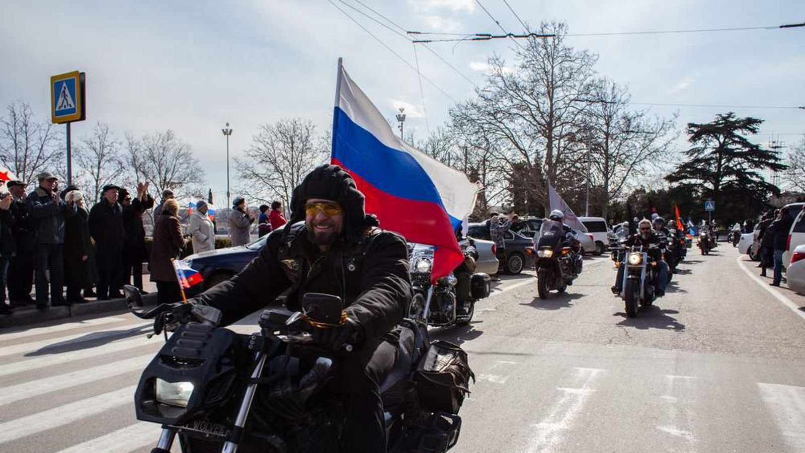 Pro-Putin Biker Gang Spark Anger Over Ride | World News | Sky News