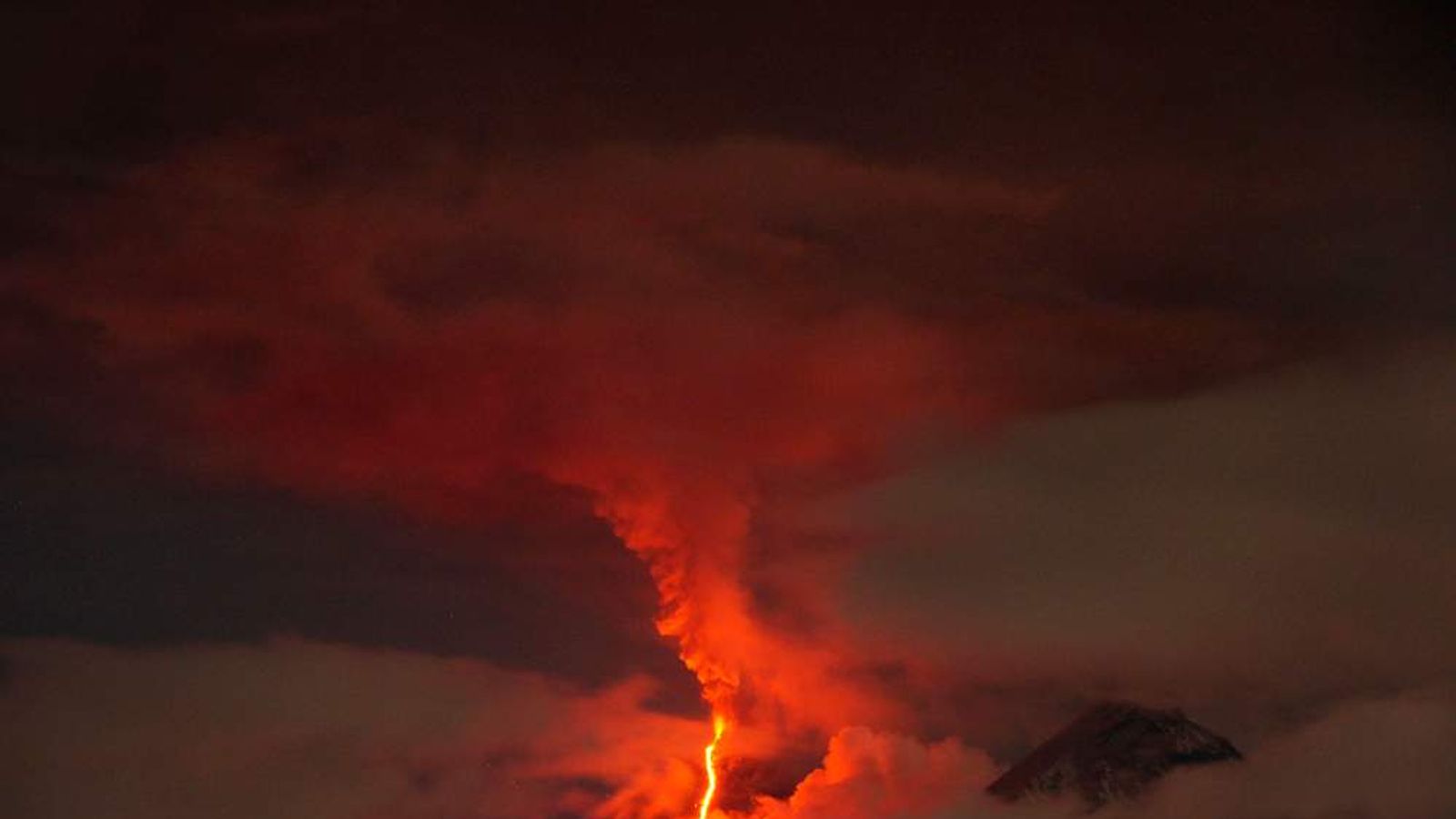 Volcano Sends Pillar Of Fire 1,000m Into Sky | World News | Sky News