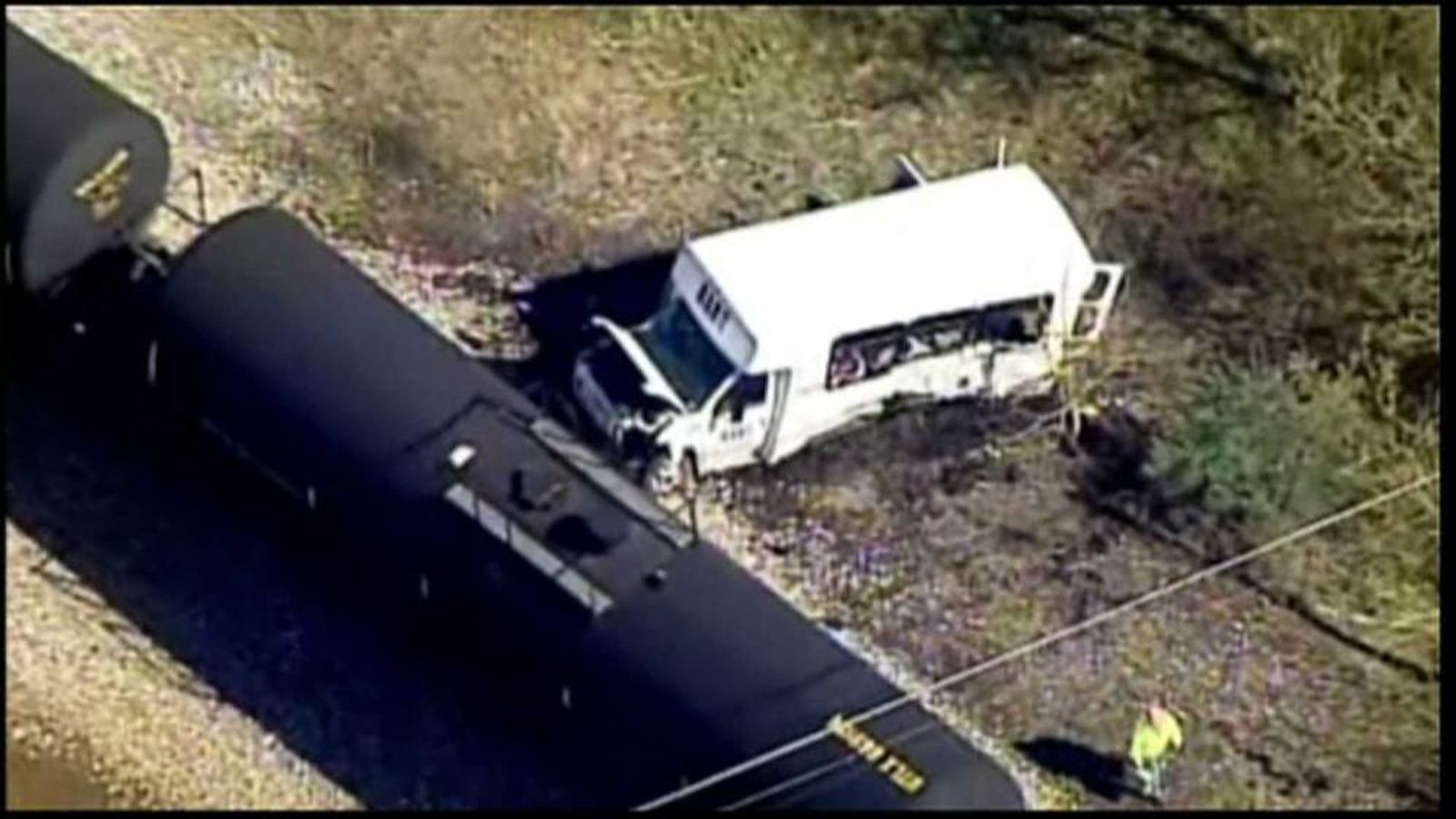 Woman Dies As Train Hits Bus On Rail Crossing | US News | Sky News