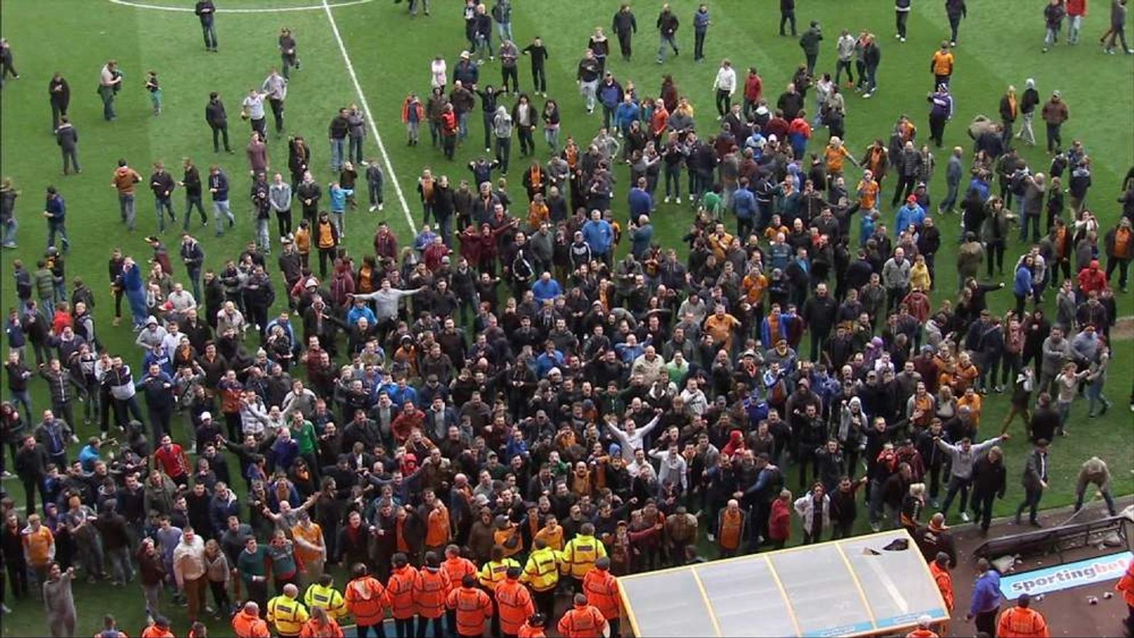 Wolves Fans Invade Pitch After Burnley Defeat | UK News | Sky News