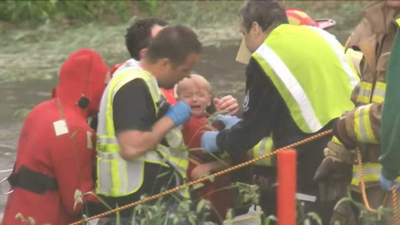 Dramatic Rescue As Girl Saved From Raging Flood | US News | Sky News
