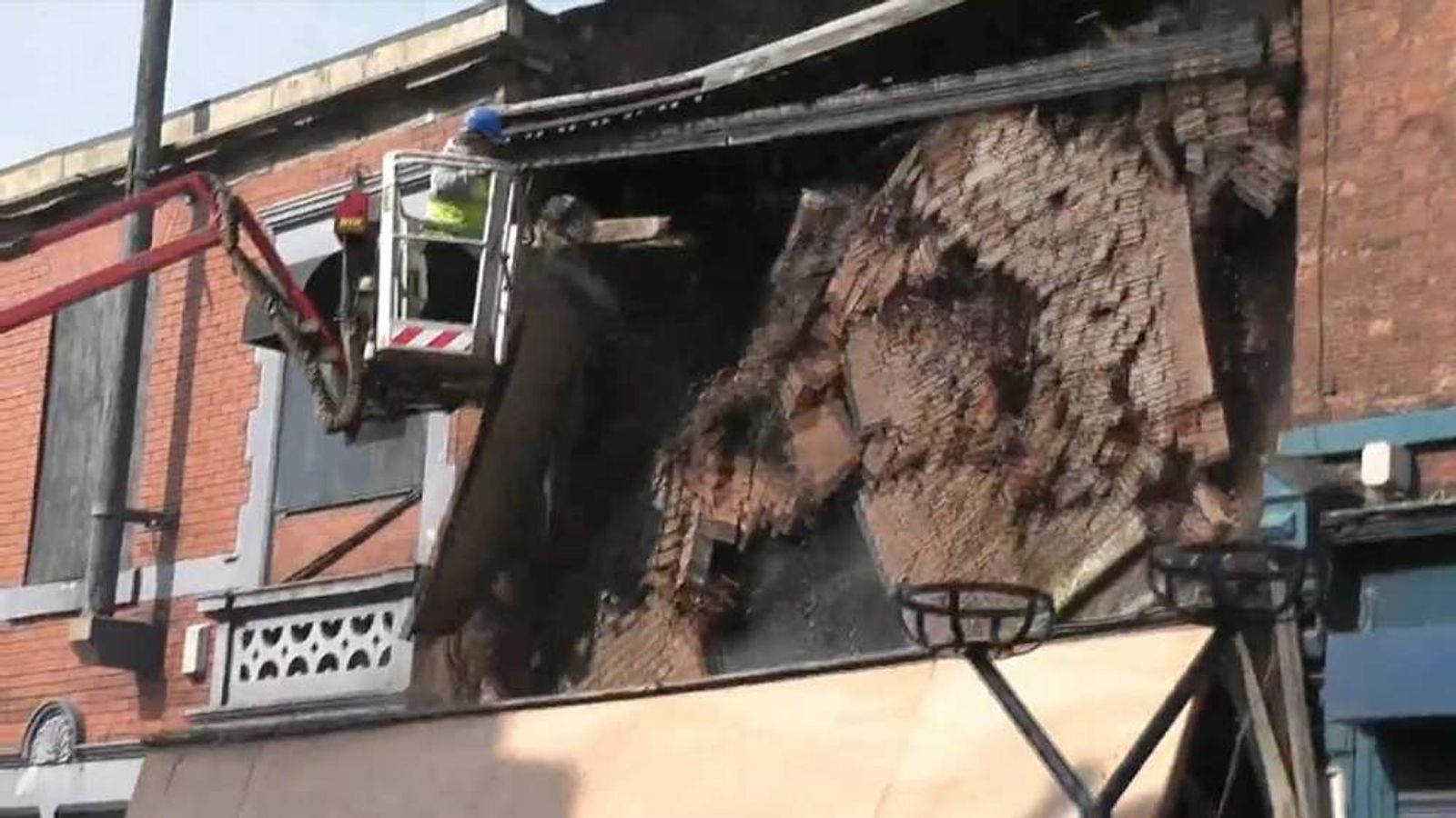 Video: Shock As Front Of Building Crumbles | UK News | Sky News