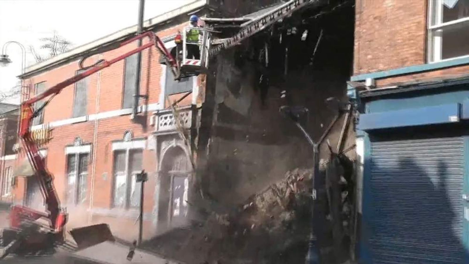 Video: Shock As Front Of Building Crumbles | UK News | Sky News