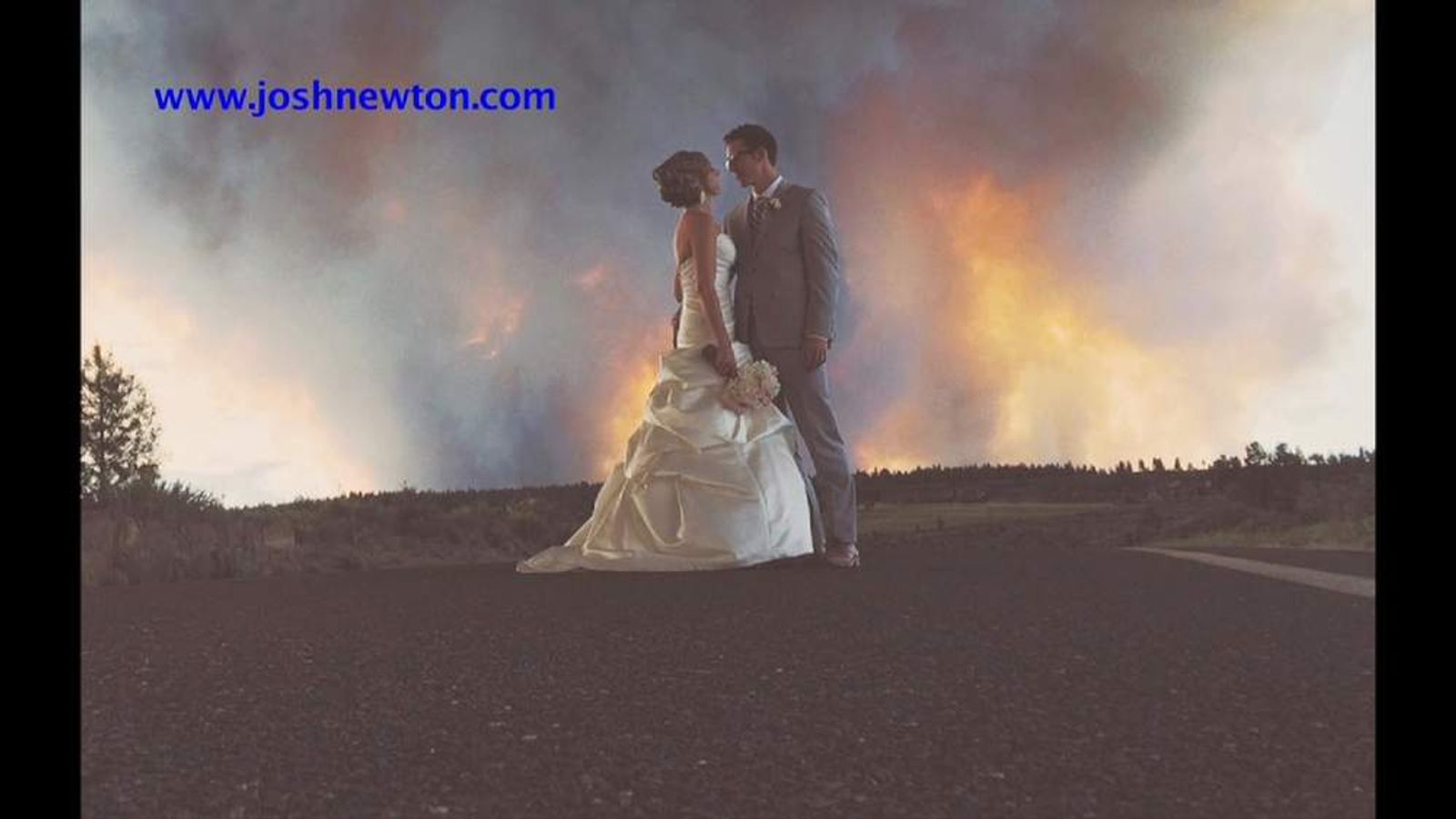 US Wildfire Sparks Dramatic Wedding Photos | US News | Sky News