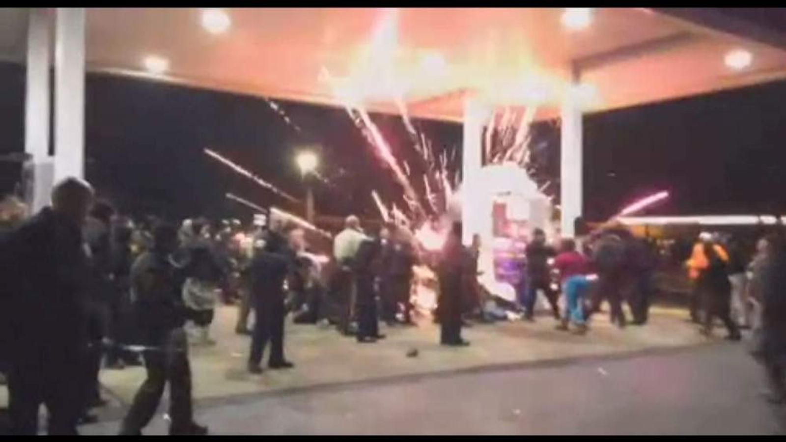 Large Firecracker Explodes During Clashes | Scoop News | Sky News