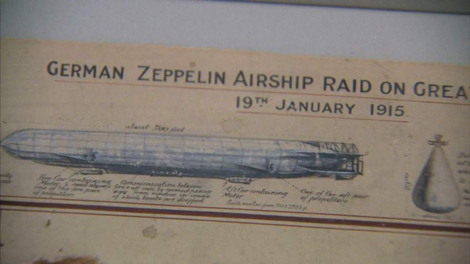 Deadly Zeppelin Bomb Drop Anniversary Marked | UK News | Sky News