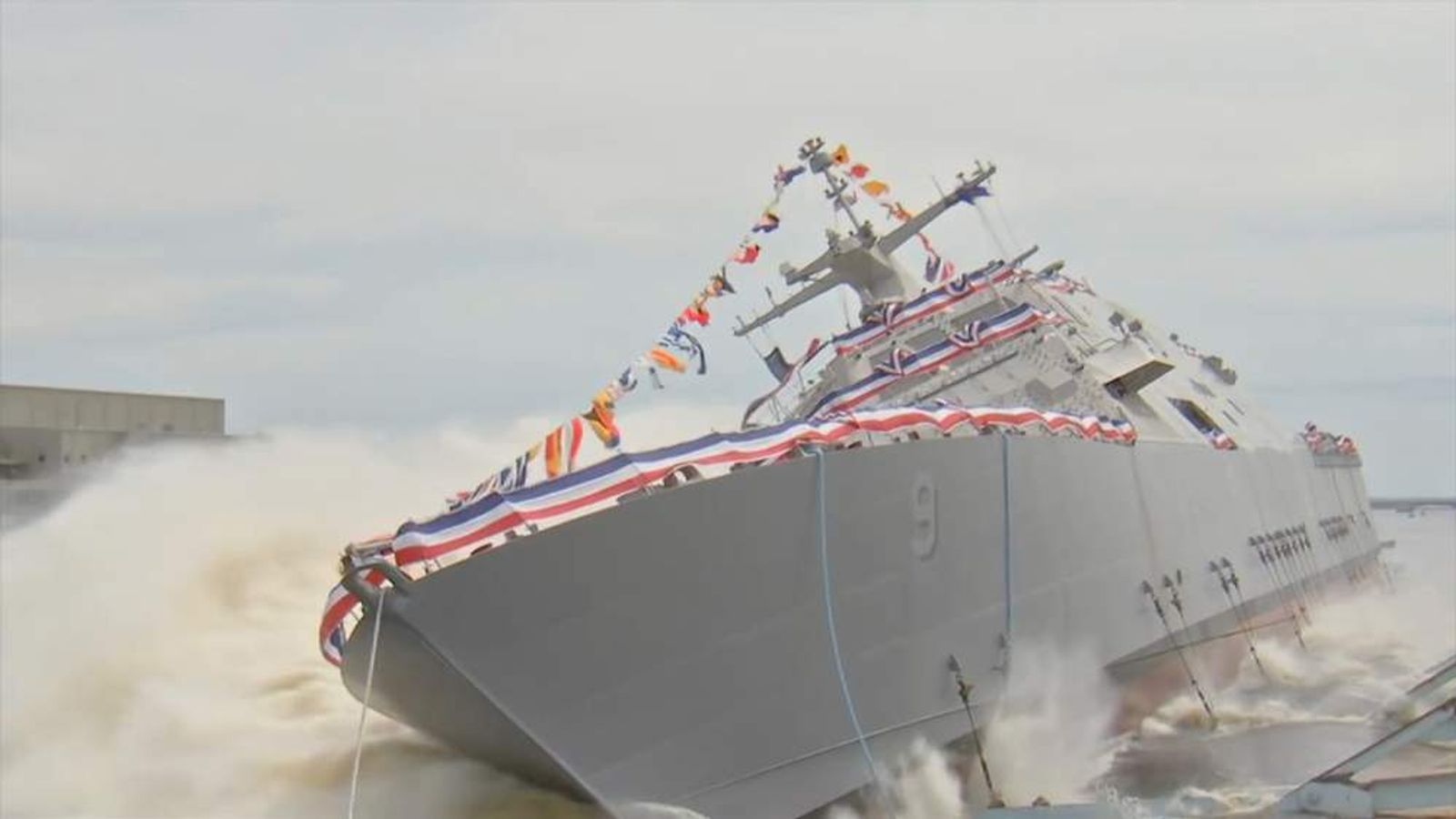 Watch: USS Little Rock Side Launched By Navy | Scoop News | Sky News