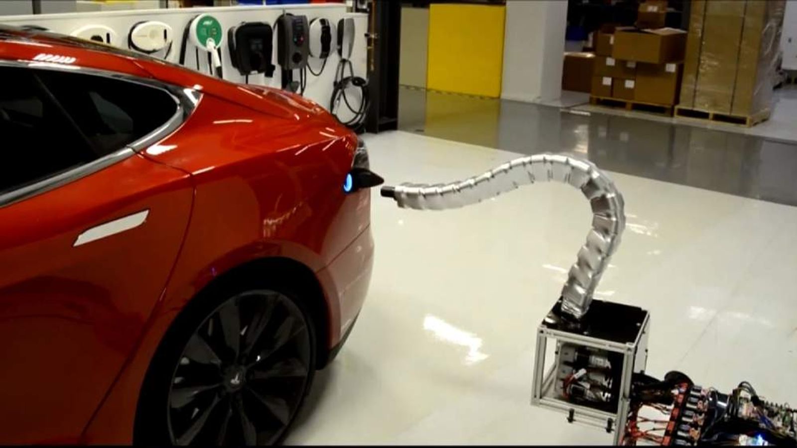 Tesla Motors Has Unveiled A Prototype Of An Electric Car Charger ...