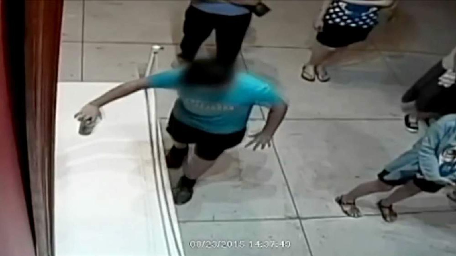 Art Damaged By Tripping Boy Back On Display | World News | Sky News