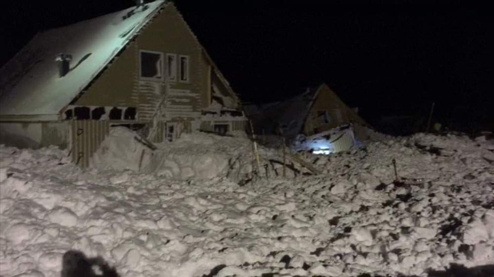 Snow Landslide Smashes Into Homes In Svalbard | Scoop News | Sky News