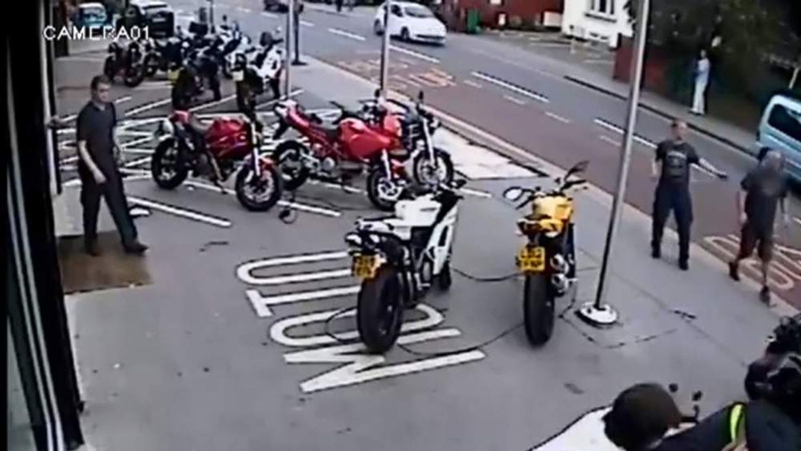 Armed Gang's Ducati Bike Raid Caught On CCTV | UK News | Sky News