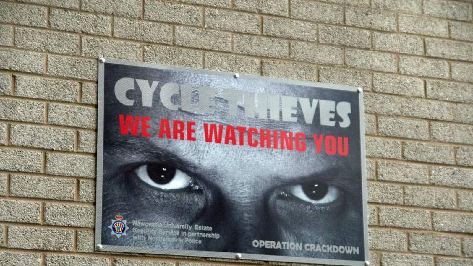 Eye Poster Puts Off Bike Thieves, Says Study | UK News | Sky News
