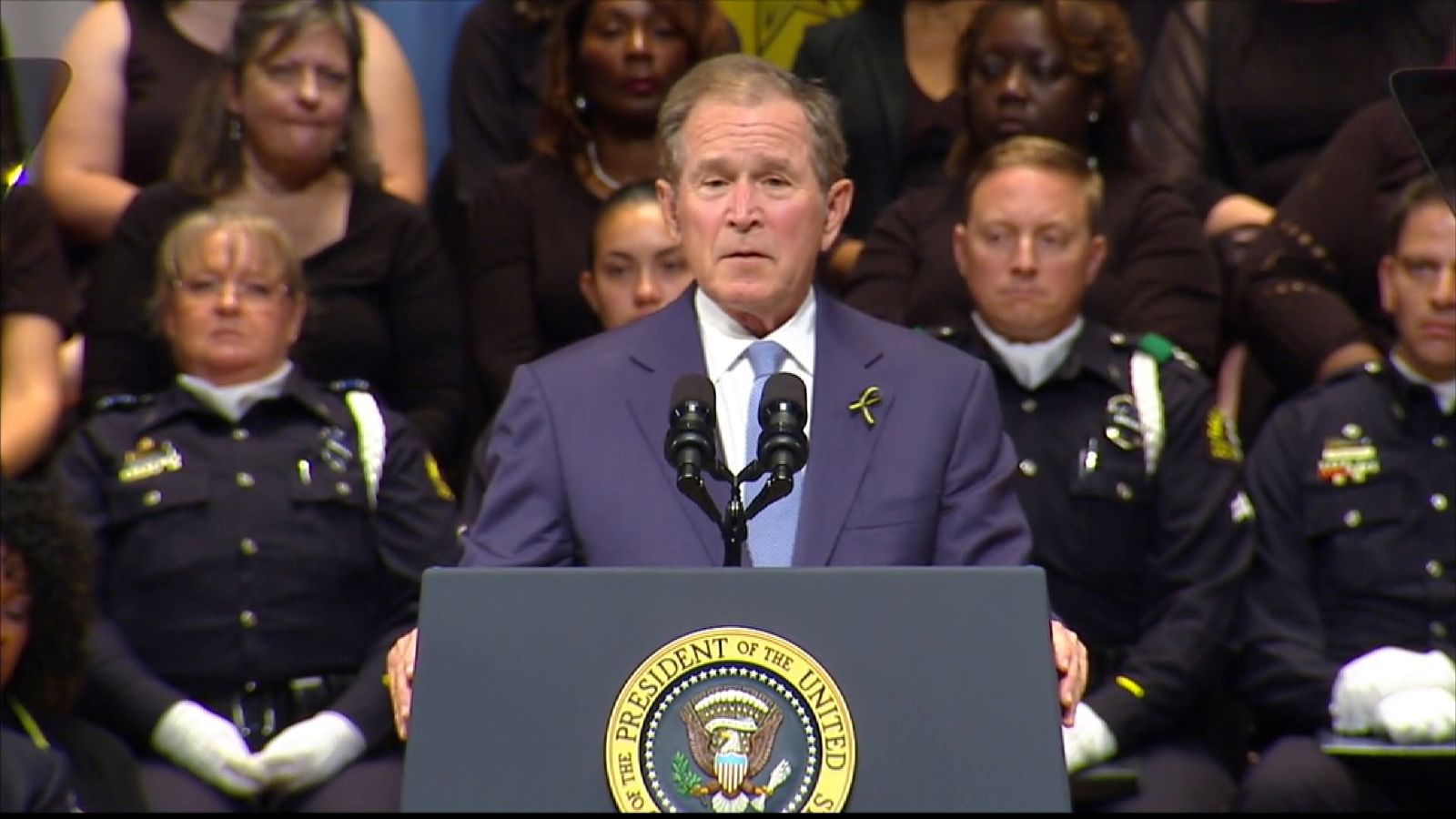 George W Bush Addresses Dallas Shootings Memorial | US News | Sky News