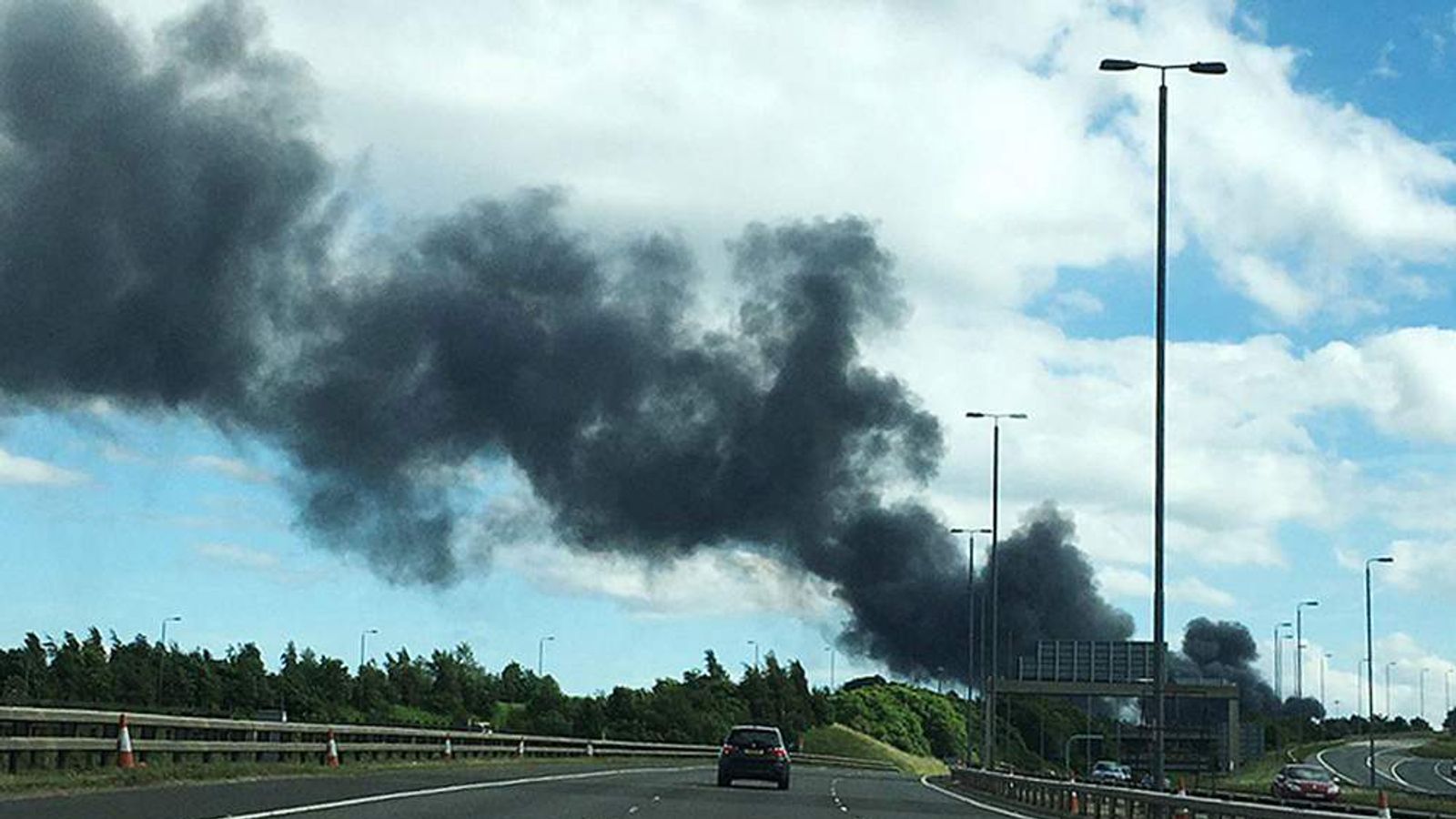 Huge Fire Rips Through Supermarket Bakery | UK News | Sky News