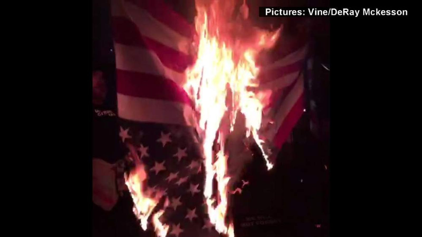 Missouri Protesters Burn US Flag After Shooting | US News | Sky News