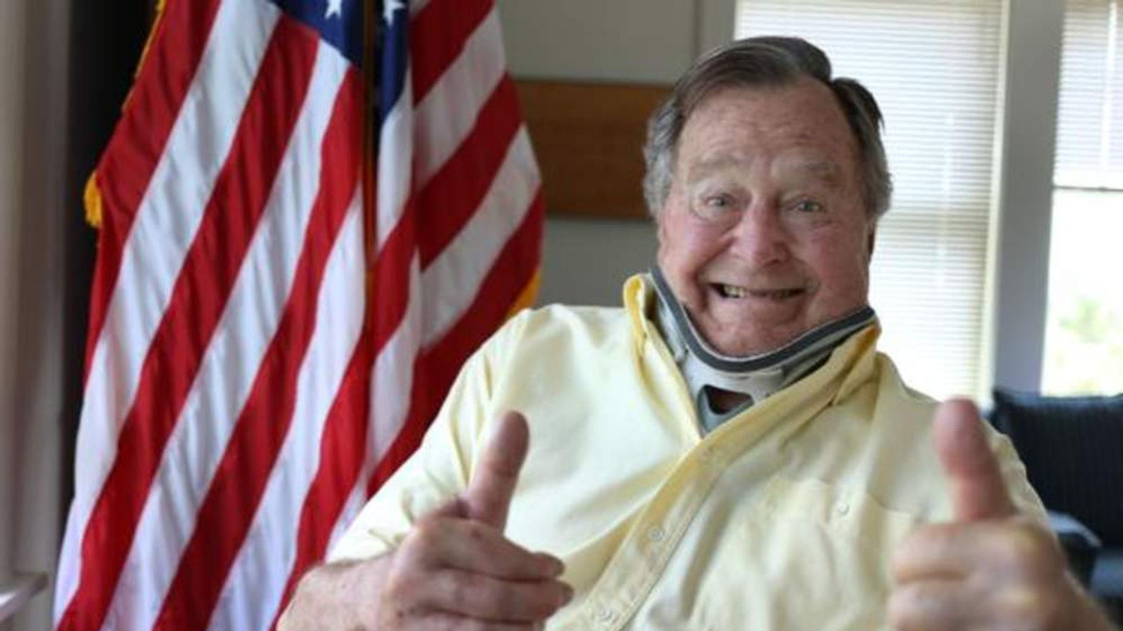 George HW Bush Tweets Pic After Bone Break | US News | Sky News