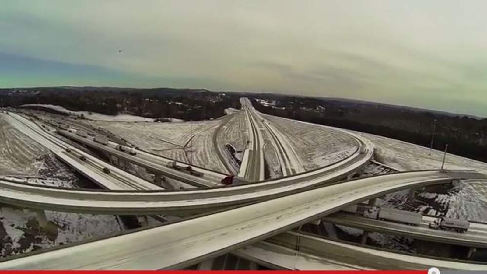 Drone Video Captures Alabama Snow Storm | US News | Sky News