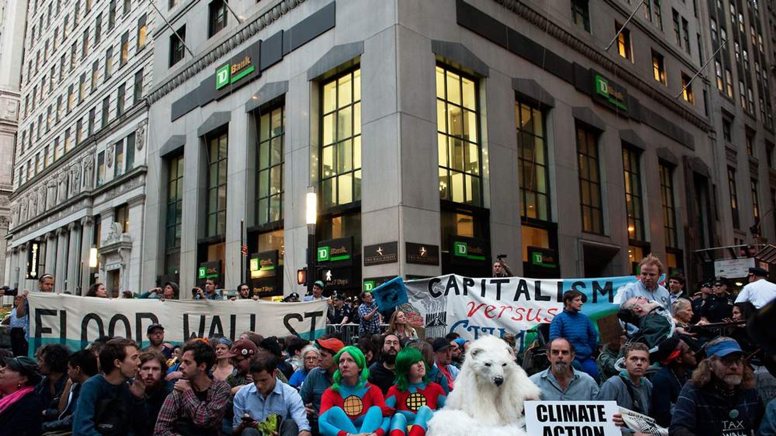 Climate Protesters Held In Wall Street Sit-In | US News | Sky News