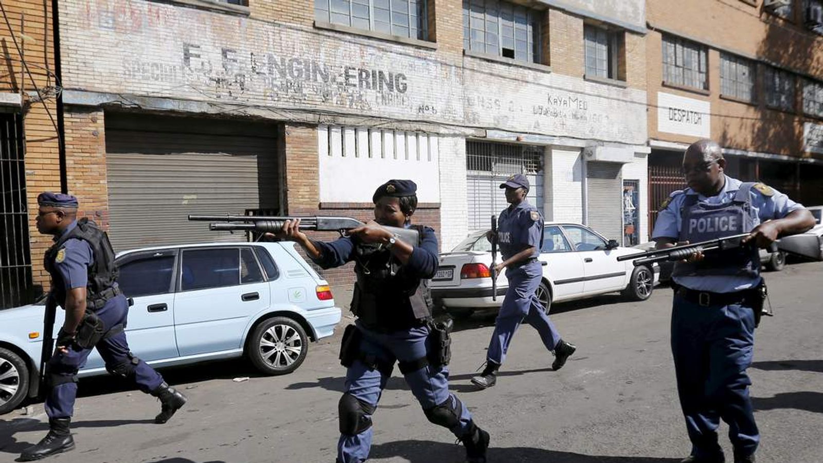 Rubber Bullets Fired Amid South Africa Violence | World News | Sky News