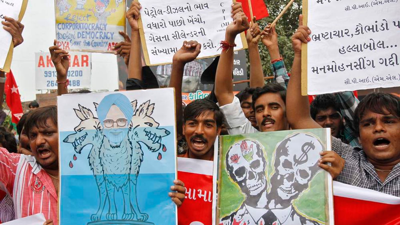 India: Millions Protest Over Supermarket Plans | World News | Sky News