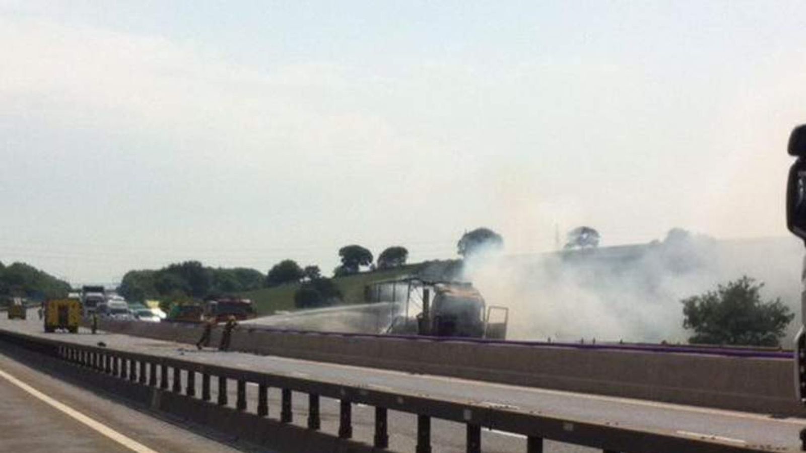 Lorry Carrying Explosives Catches Fire On M1 | UK News | Sky News