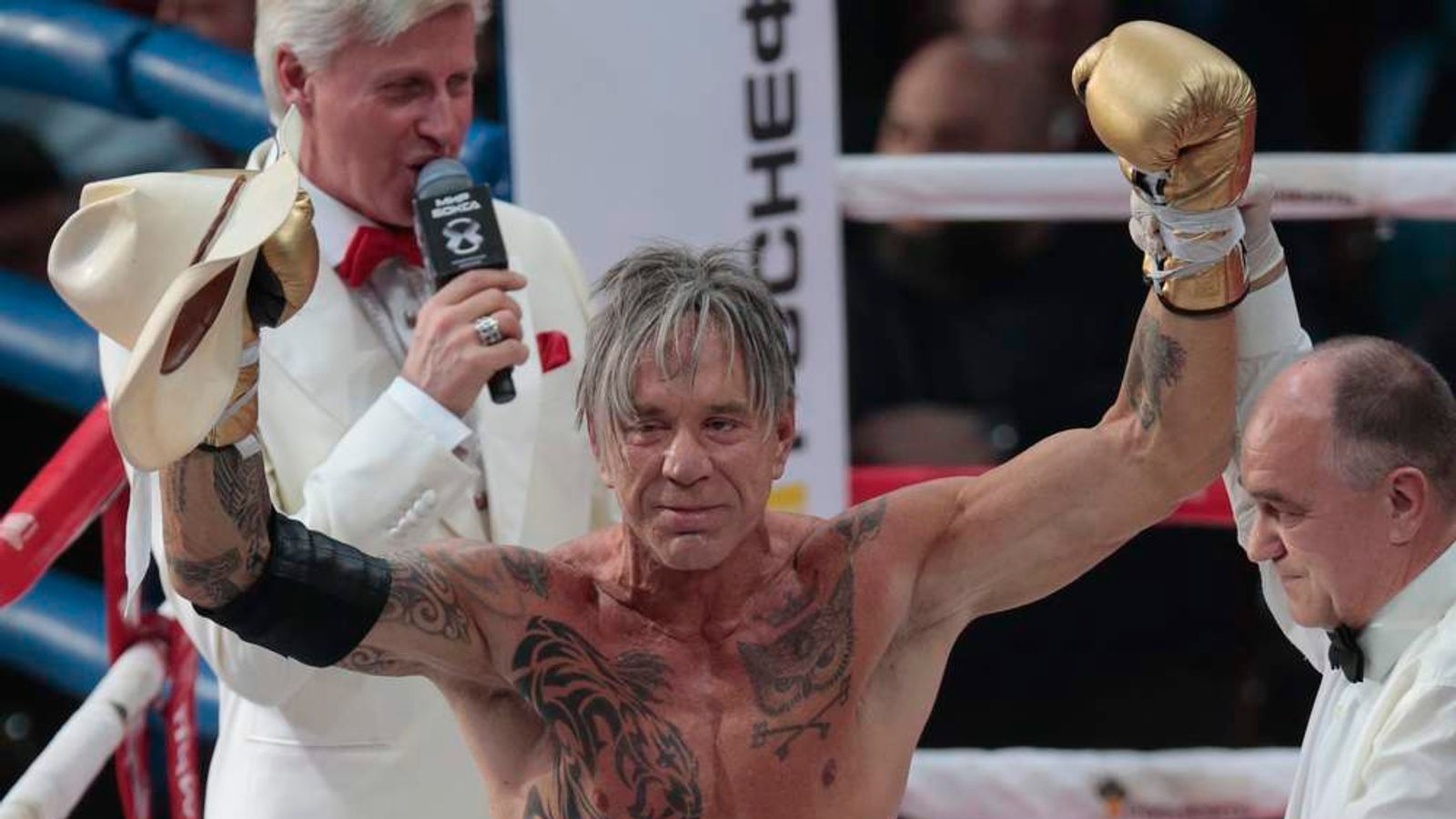 Actor Mickey Rourke Beats Boxer Half His Age | US News | Sky News