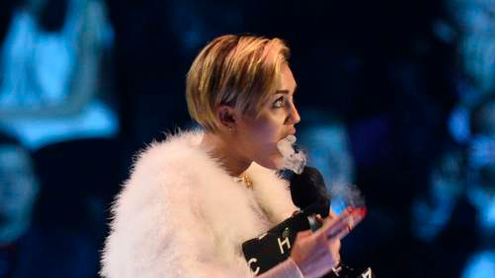 MTV EMA: Miley Cyrus 'Smokes Joint' On Stage | Ents & Arts News | Sky News